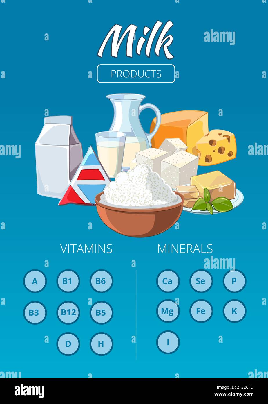 Dairy products vector infographics. Food milk fresh, nutrition drink ...