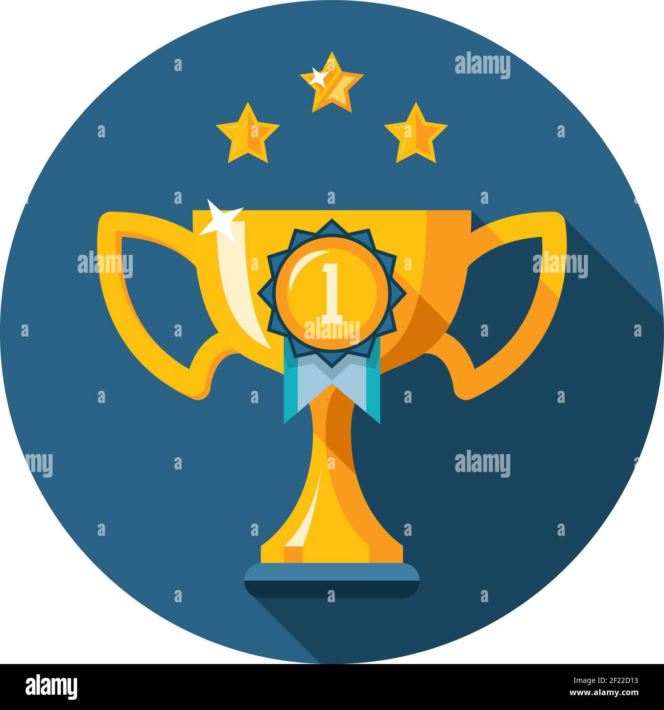 The first place trophy. Gold winner cup flat icon. Vector illustration ...