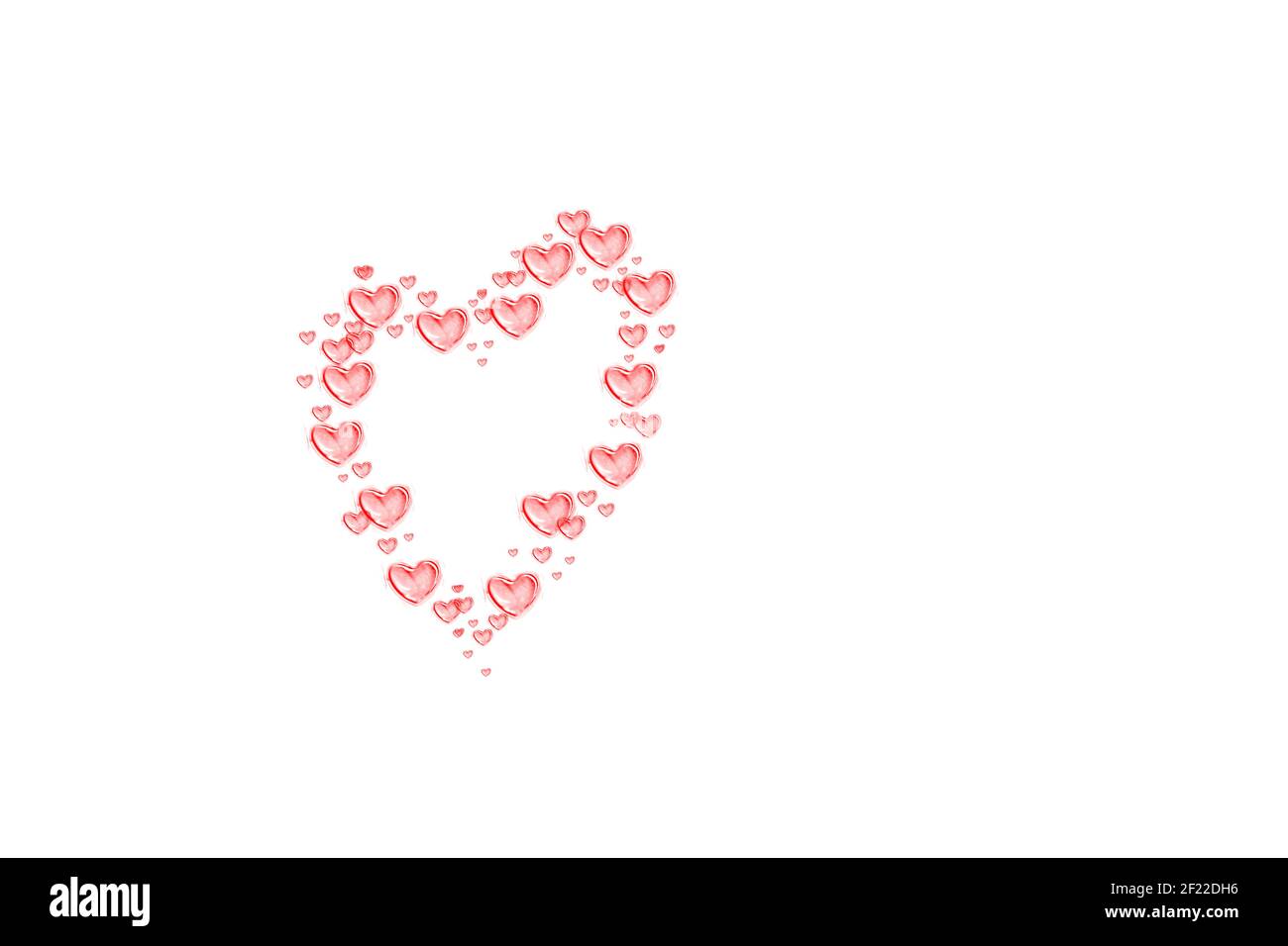 A small red heart-shaped isolated on white background Stock Photo - Alamy