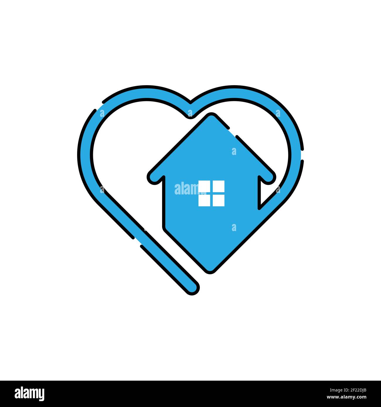 Home with heart shape Logo Icon Vector design illustration. Home with ...