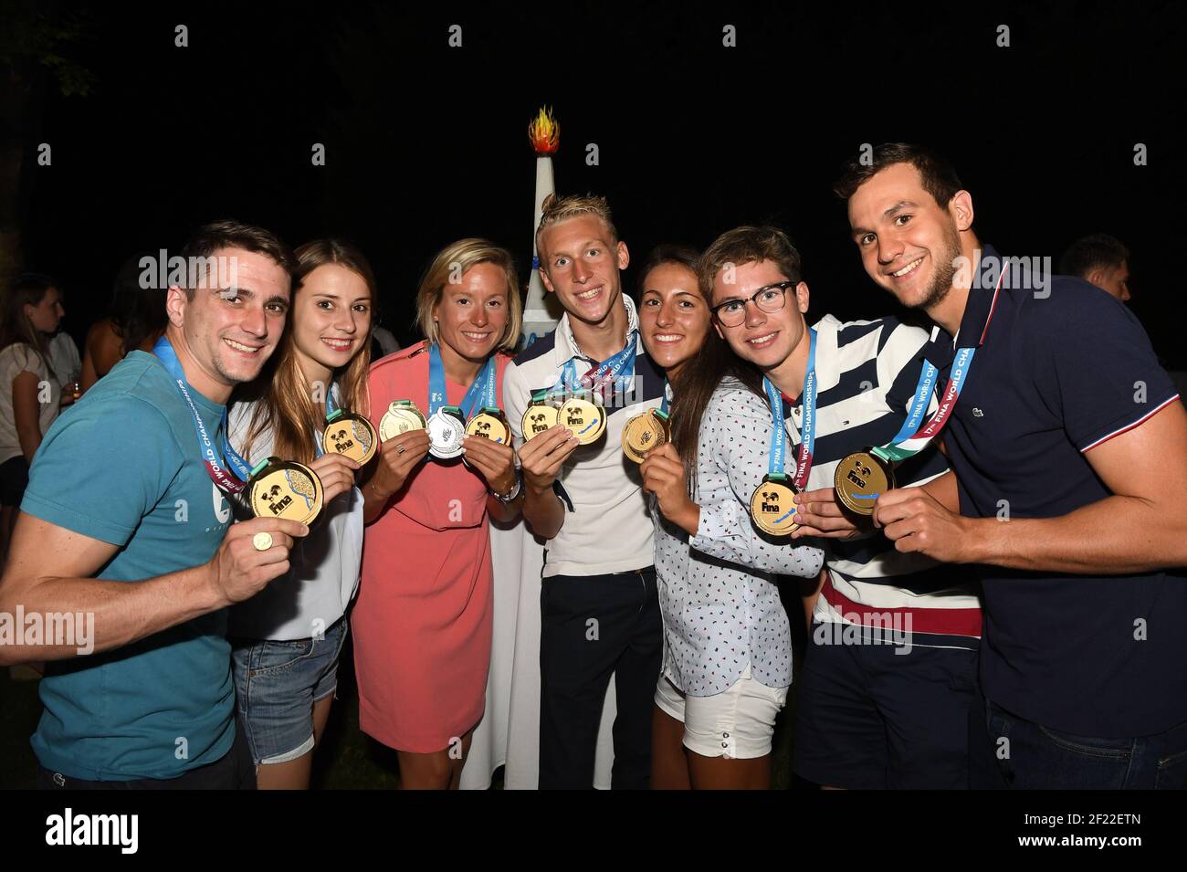 French ambassadeur Eric Fournier, French Swimming Federation general ...