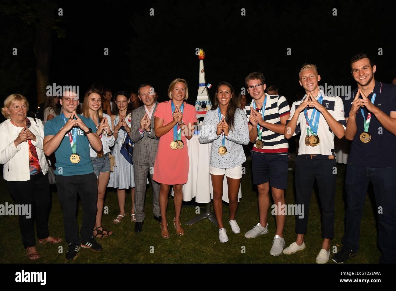 French ambassadeur Eric Fournier, French Swimming Federation general ...