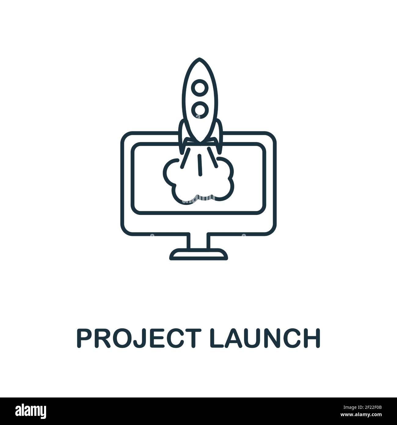 Project Launch icon. Simple illustration from startup collection ...