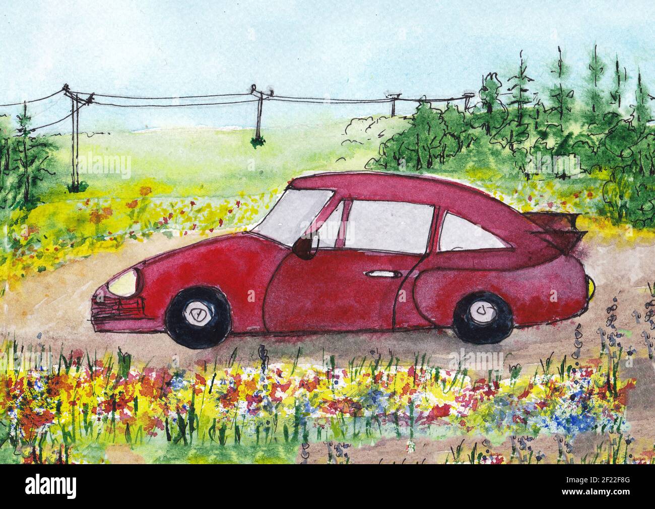 Watercolor car hi-res stock photography and images - Alamy