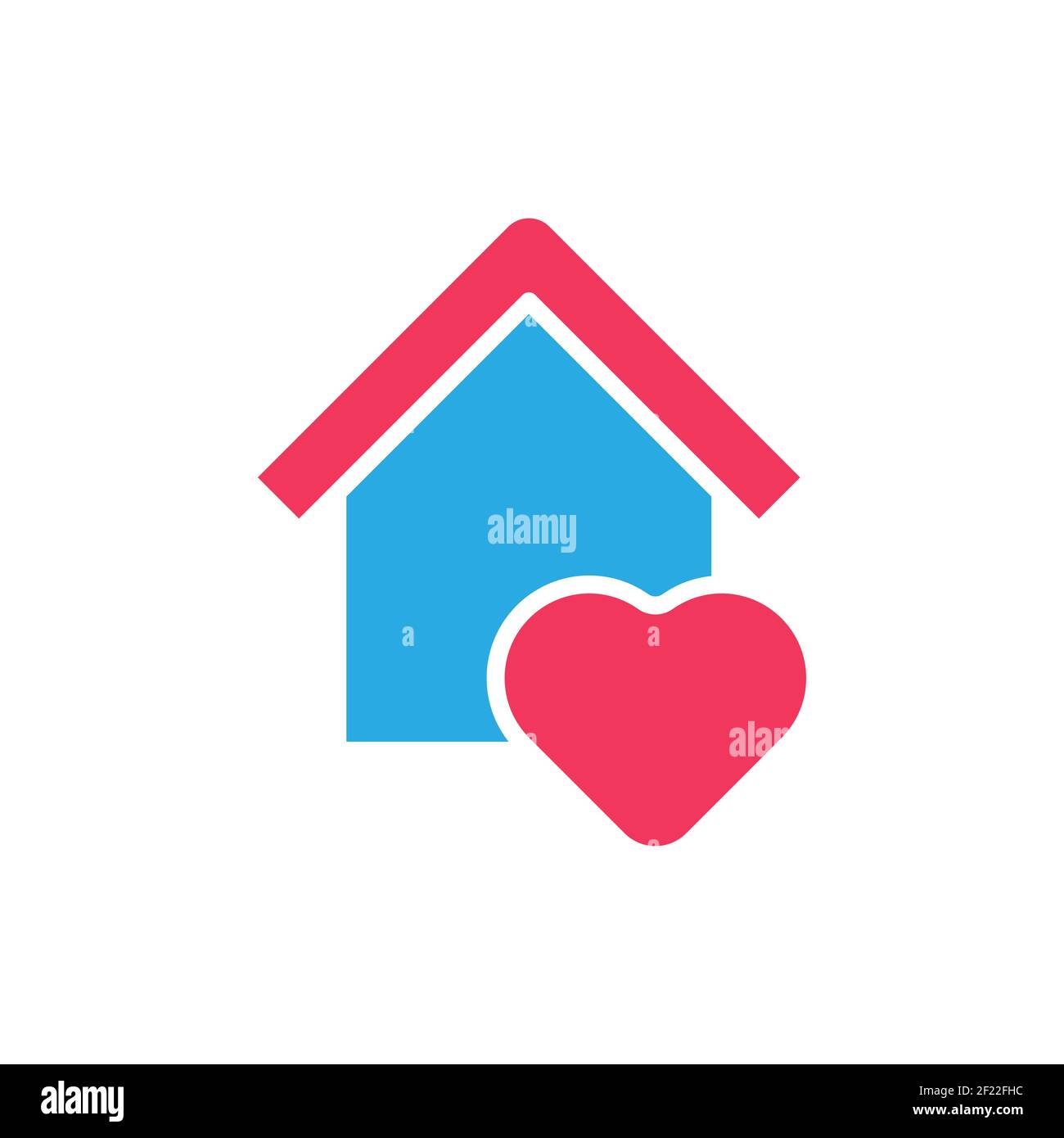 Stay at Home Logo Icon Vector design illustration. Home with Love icon ...