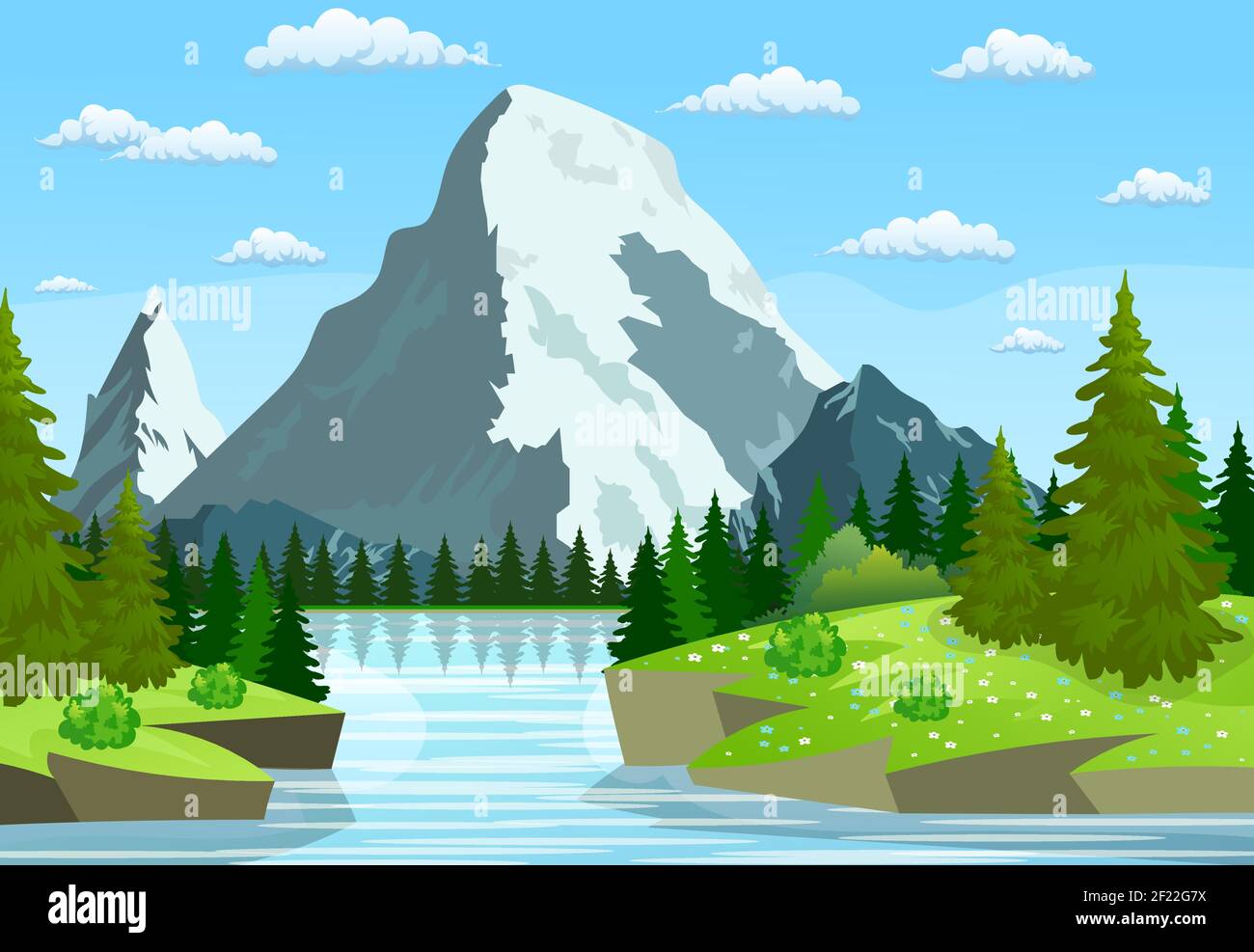 Mist fog river Stock Vector Images - Alamy