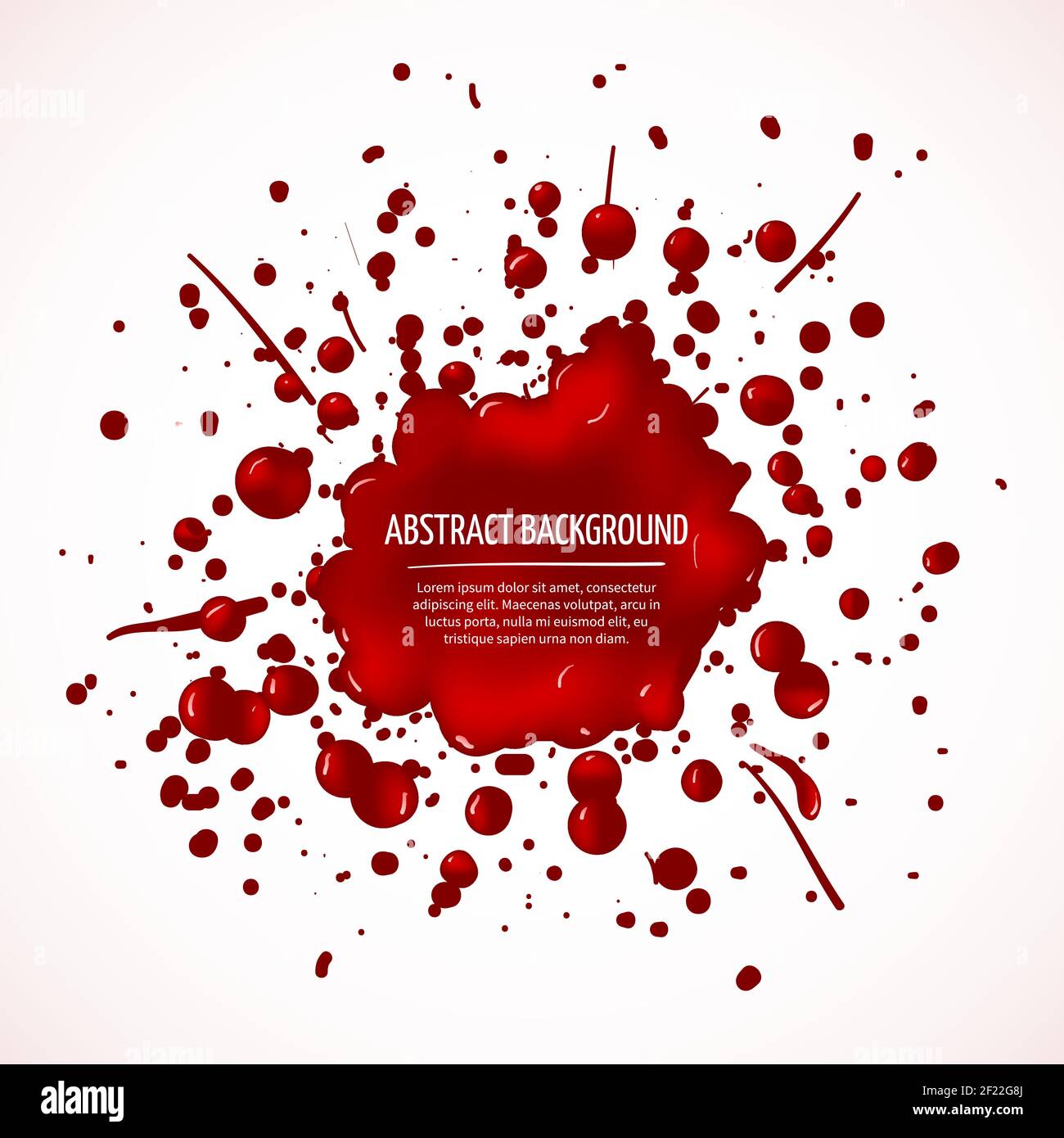Red blood splash abstract background. Drop liquid, stain ink, spot and ...