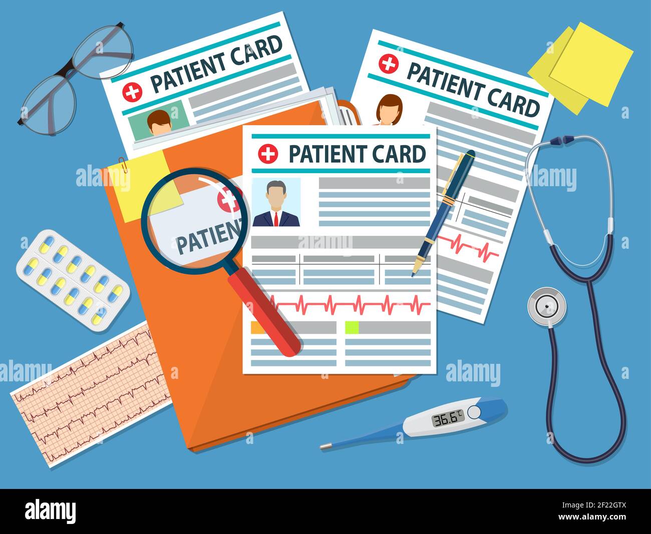 Folder with patient card Stock Vector Image & Art - Alamy