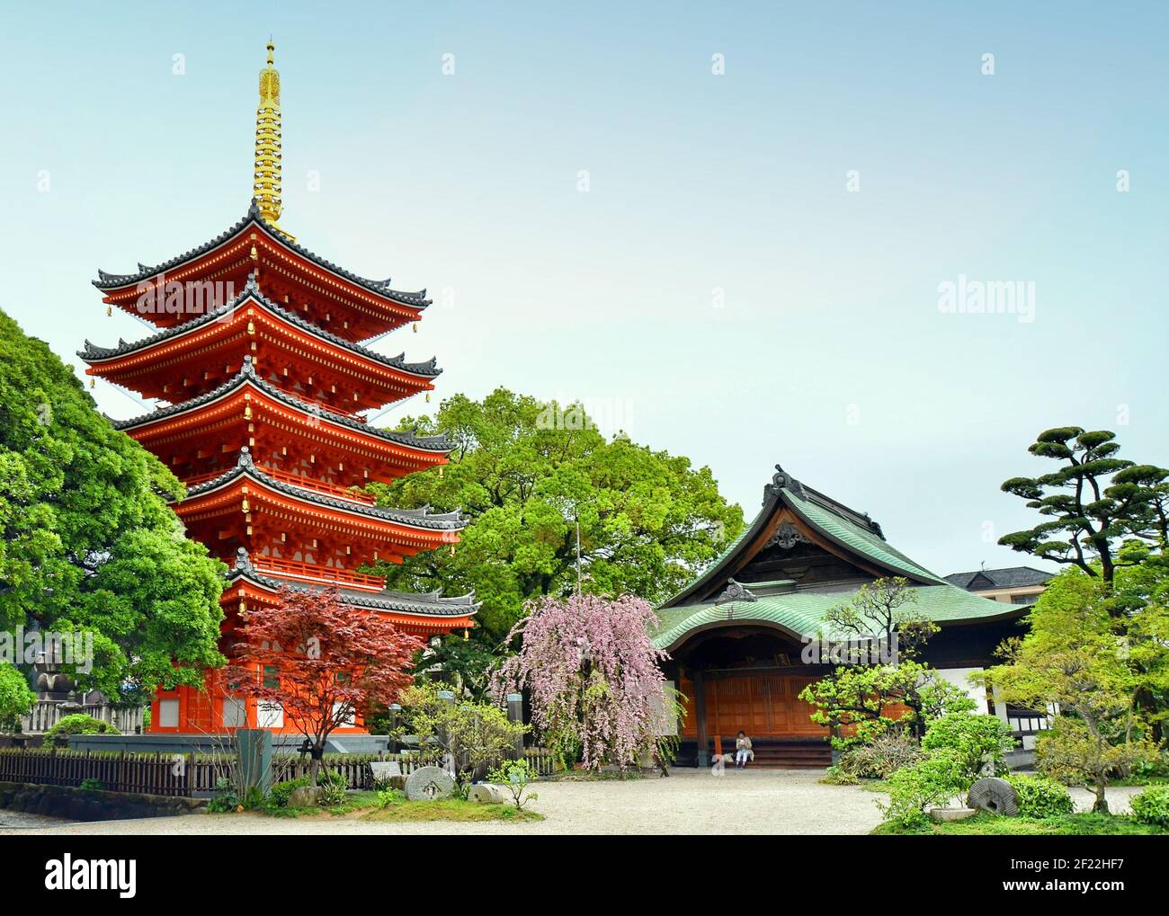 The Gojunoto Tower of Tōchō-ji. This is a Shingon temple in Hakata ...