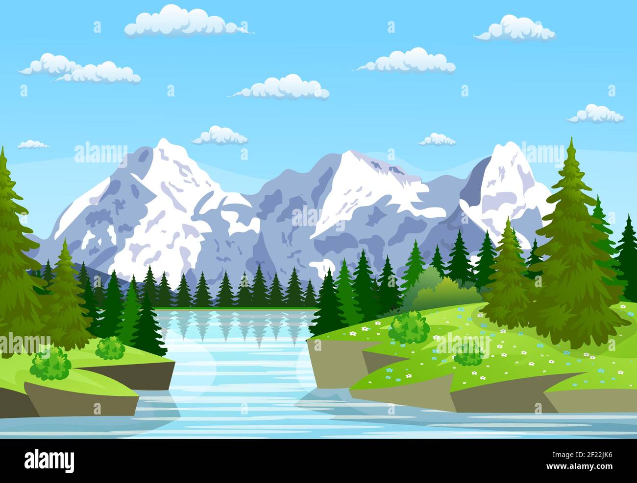 Through the meadow Stock Vector Images - Alamy