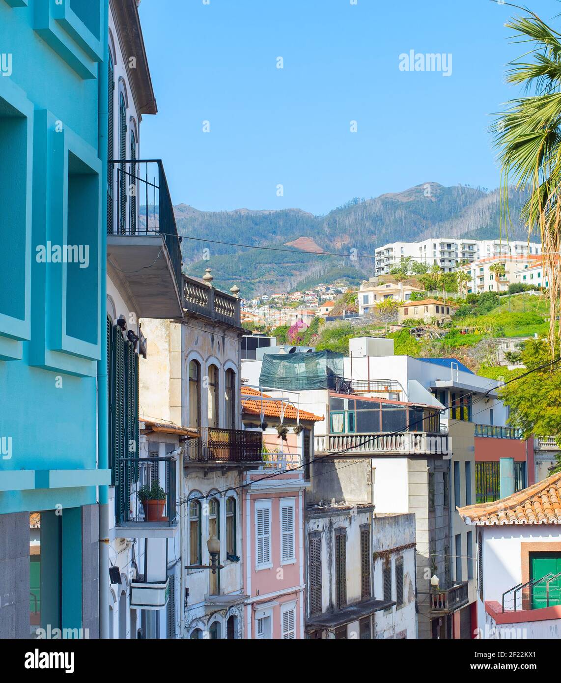 Old Town street Funchal Madeira Stock Photo - Alamy