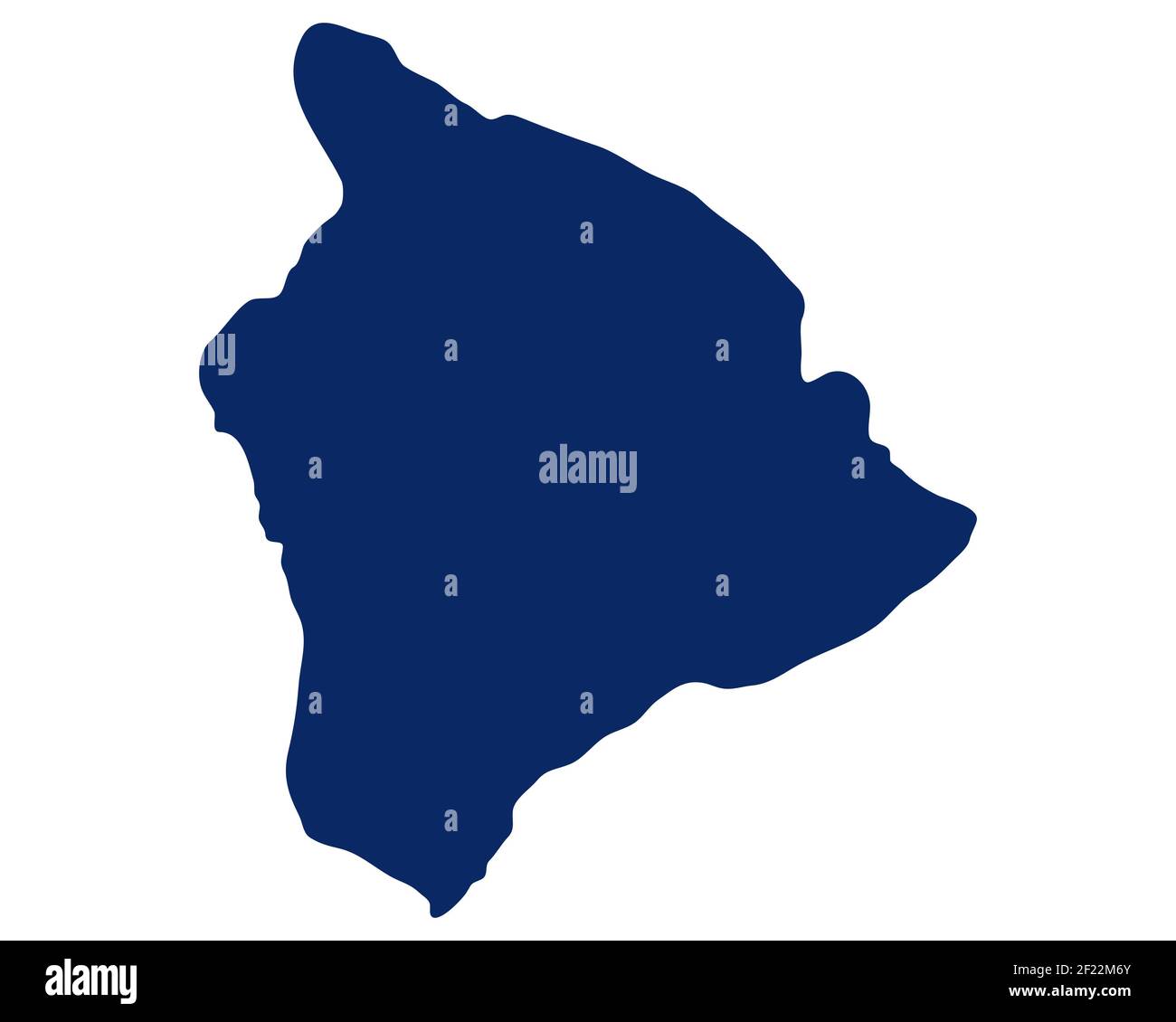 Map of Hawaii Island in blue colour Stock Photo - Alamy