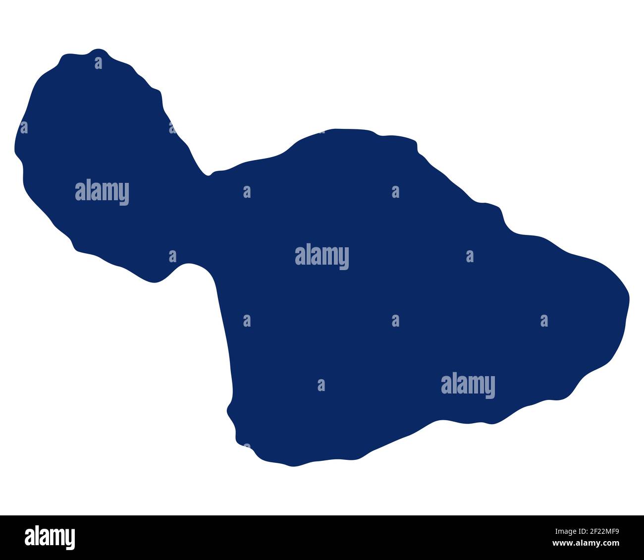 Map of Maui in blue colour Stock Photo - Alamy
