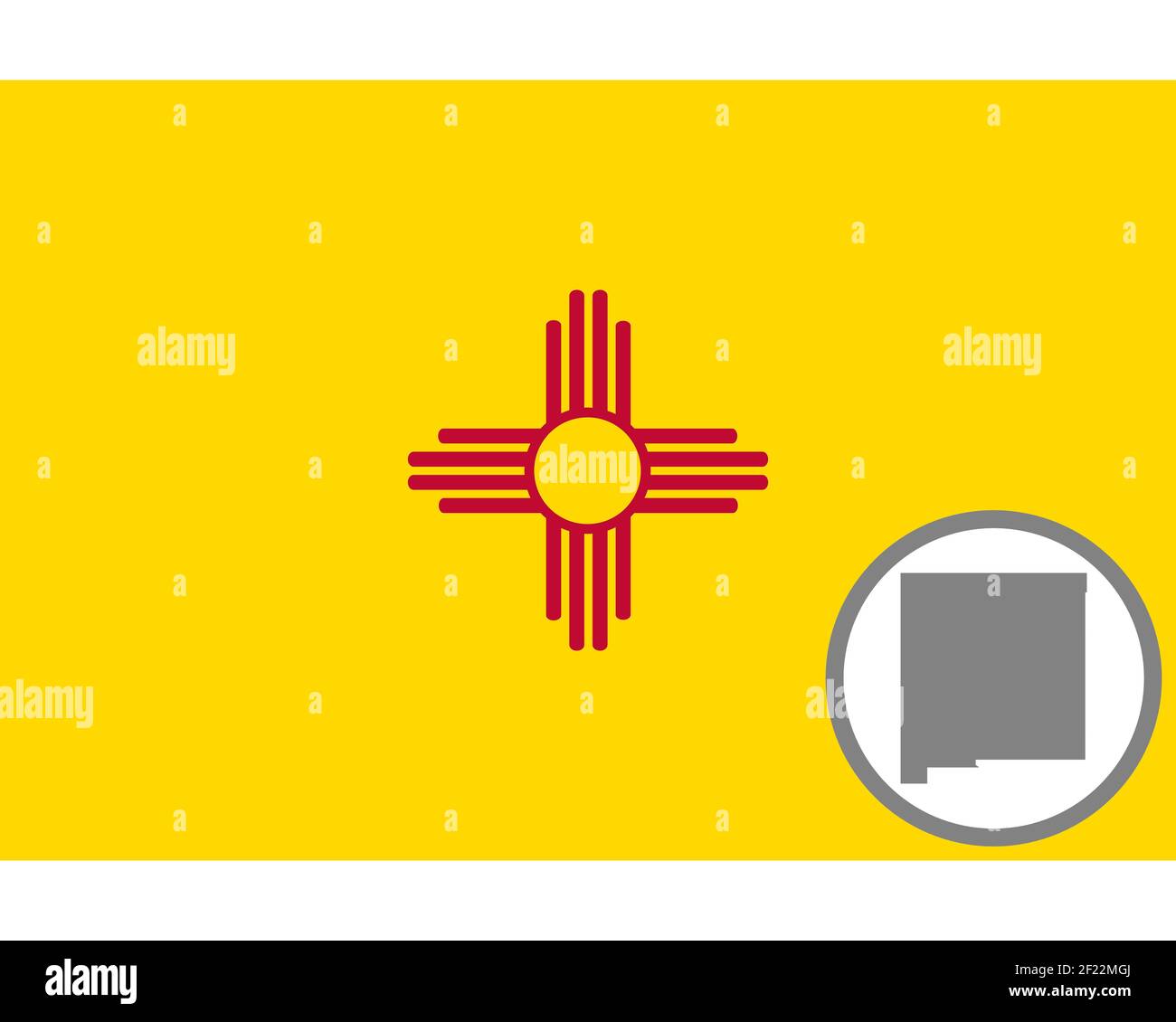 Flag and map of New Mexico Stock Photo - Alamy