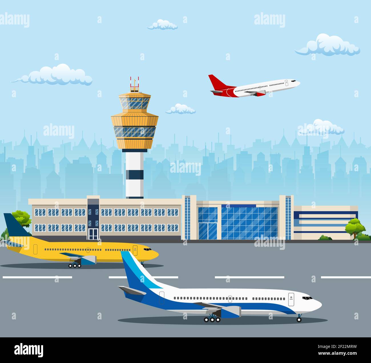 Airport building and airplanes Stock Vector Image & Art - Alamy