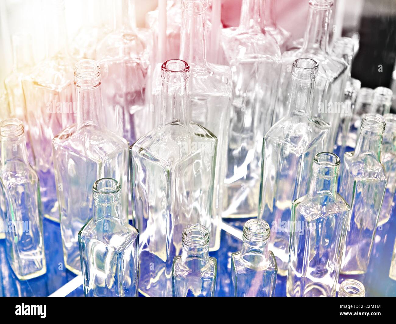 Empty bottles for alcoholic drinks at a shop window Stock Photo - Alamy