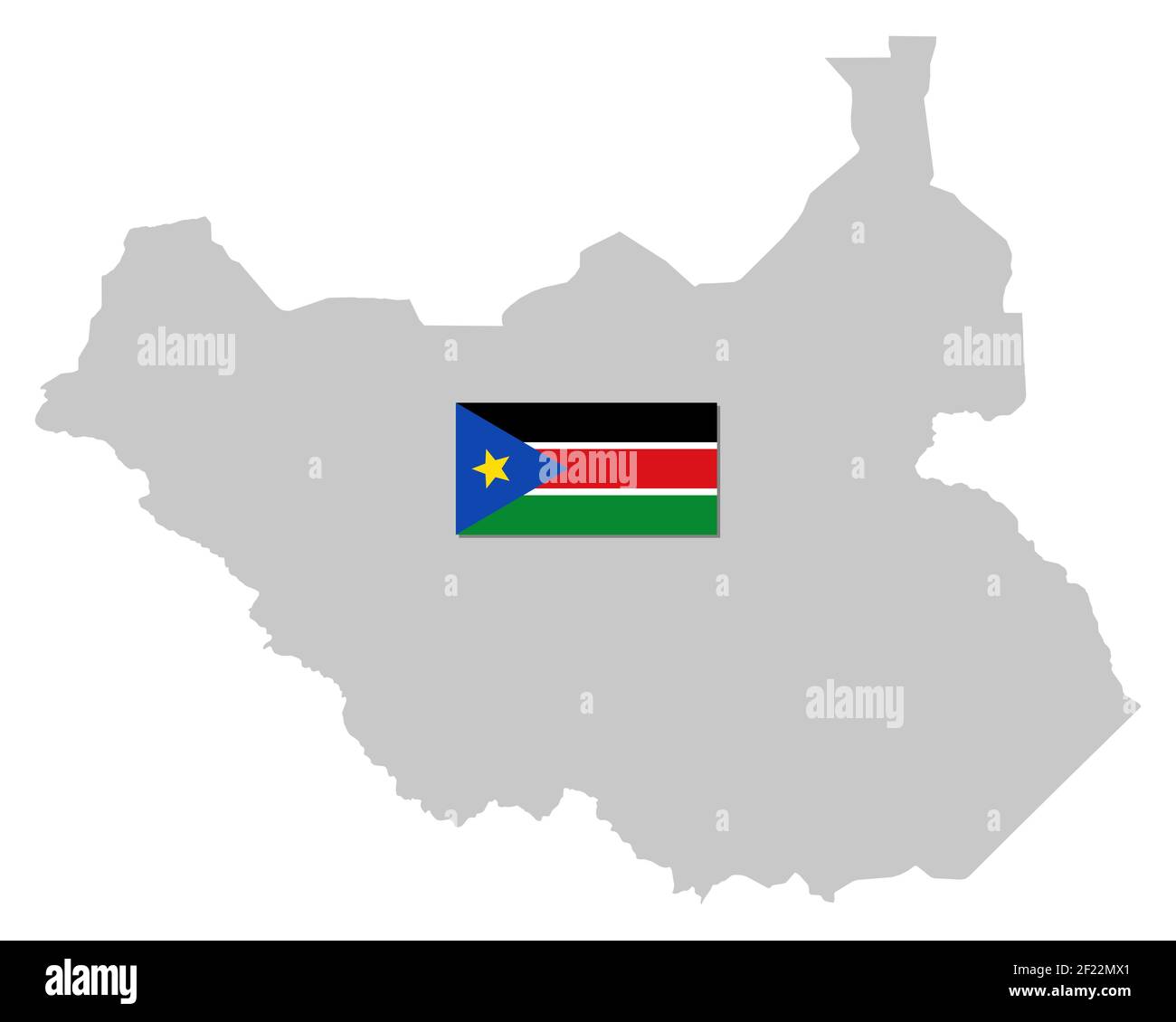 Flag and map of South Sudan Stock Photo - Alamy