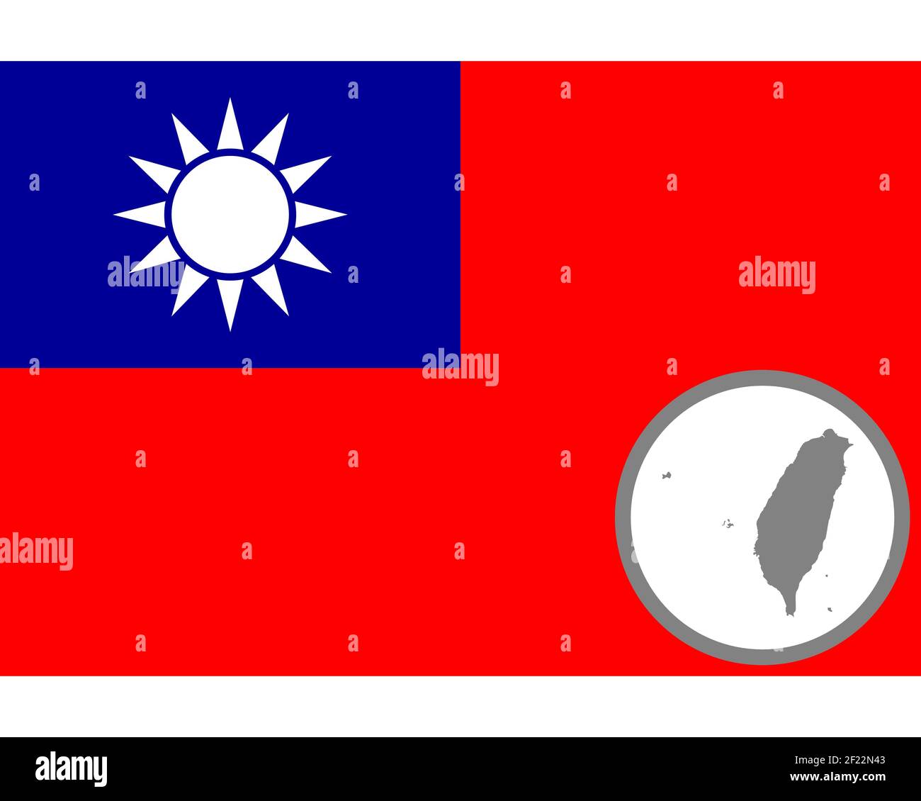 Flag and map of Taiwan Stock Photo - Alamy