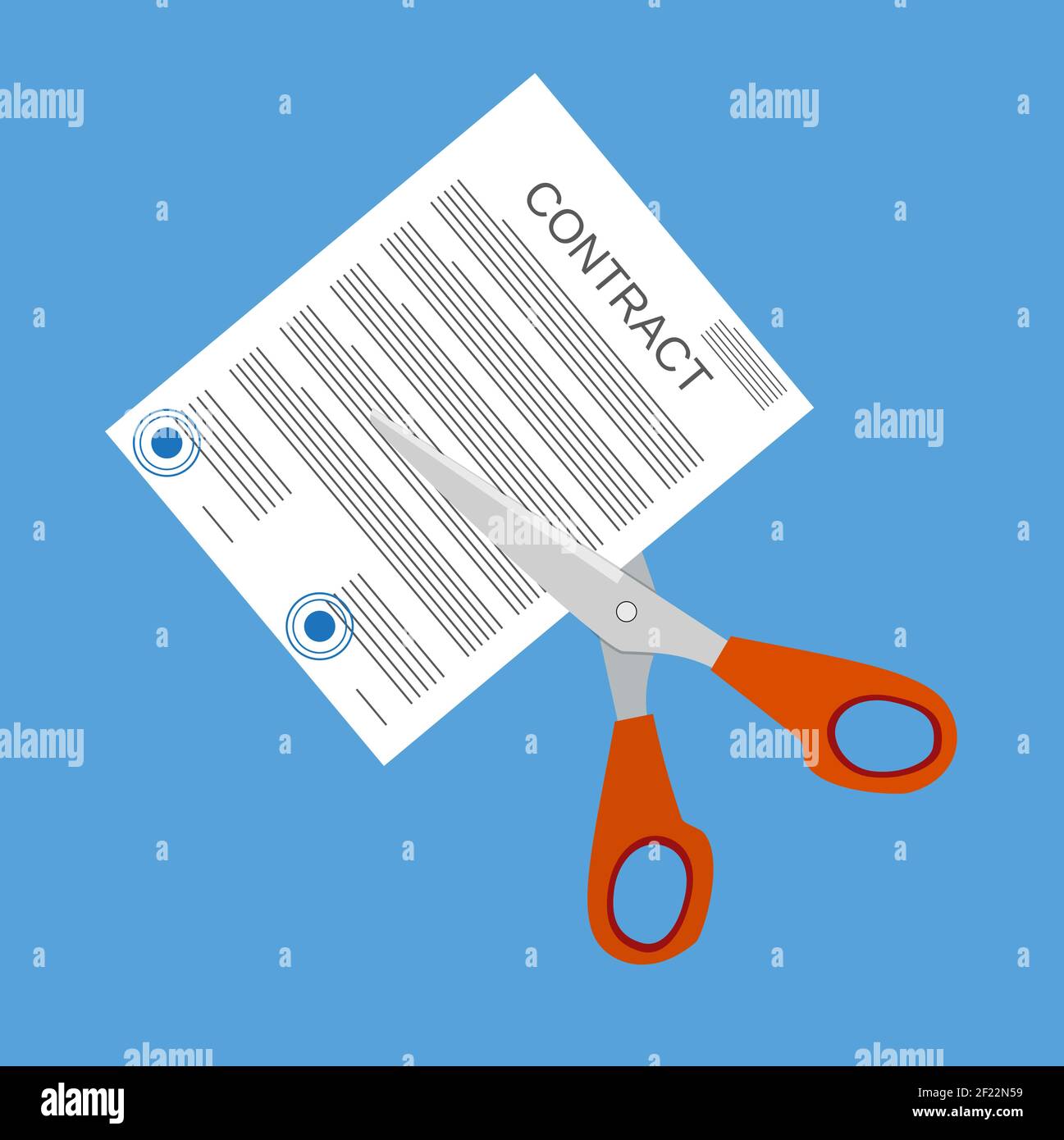 Scissors cutting contract document Stock Vector Image & Art - Alamy