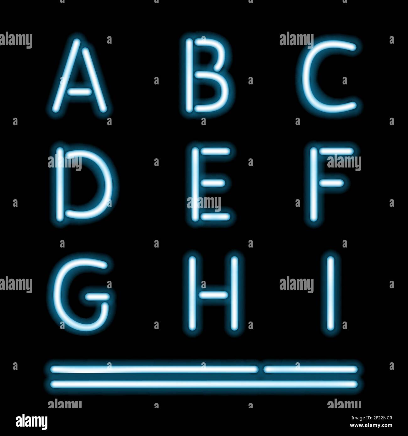 Vector Neon Tube Alphabet Letters, part 1 Stock Vector Image & Art - Alamy