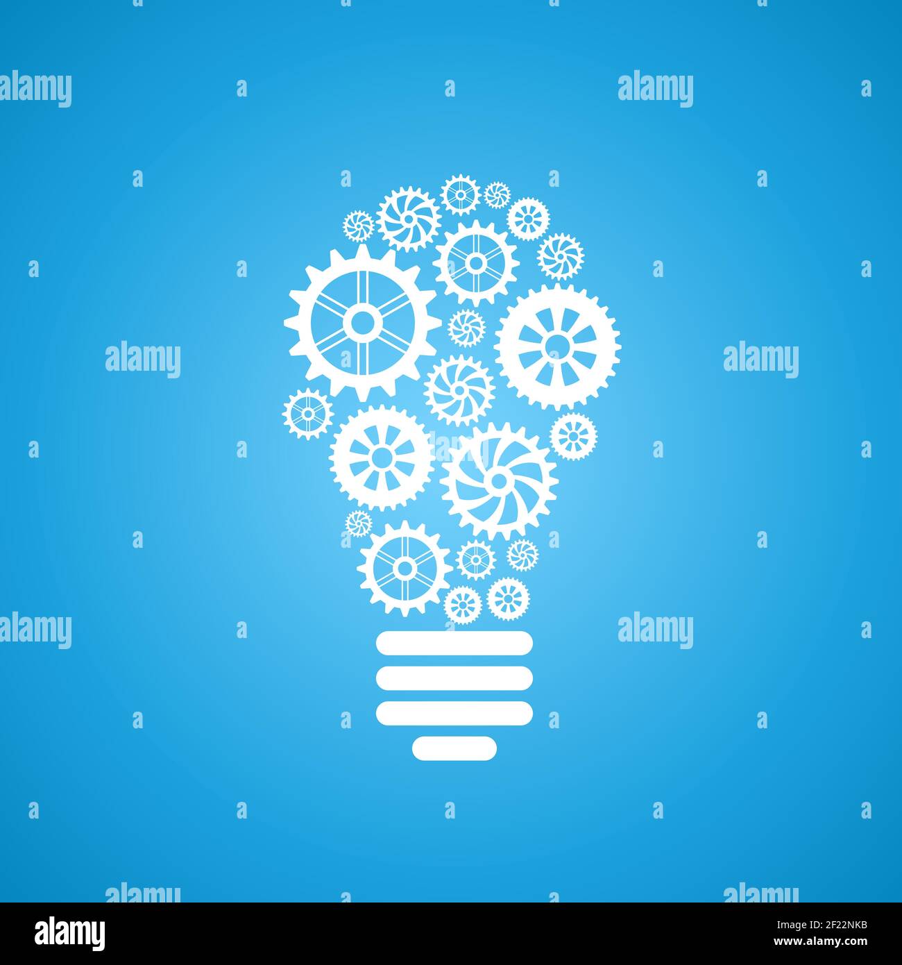 light bulb of gears and cogs over white background Stock Vector Image ...
