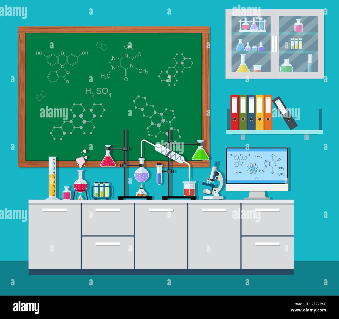 Laboratory equipment, jars, beakers, flasks Stock Vector Image & Art ...