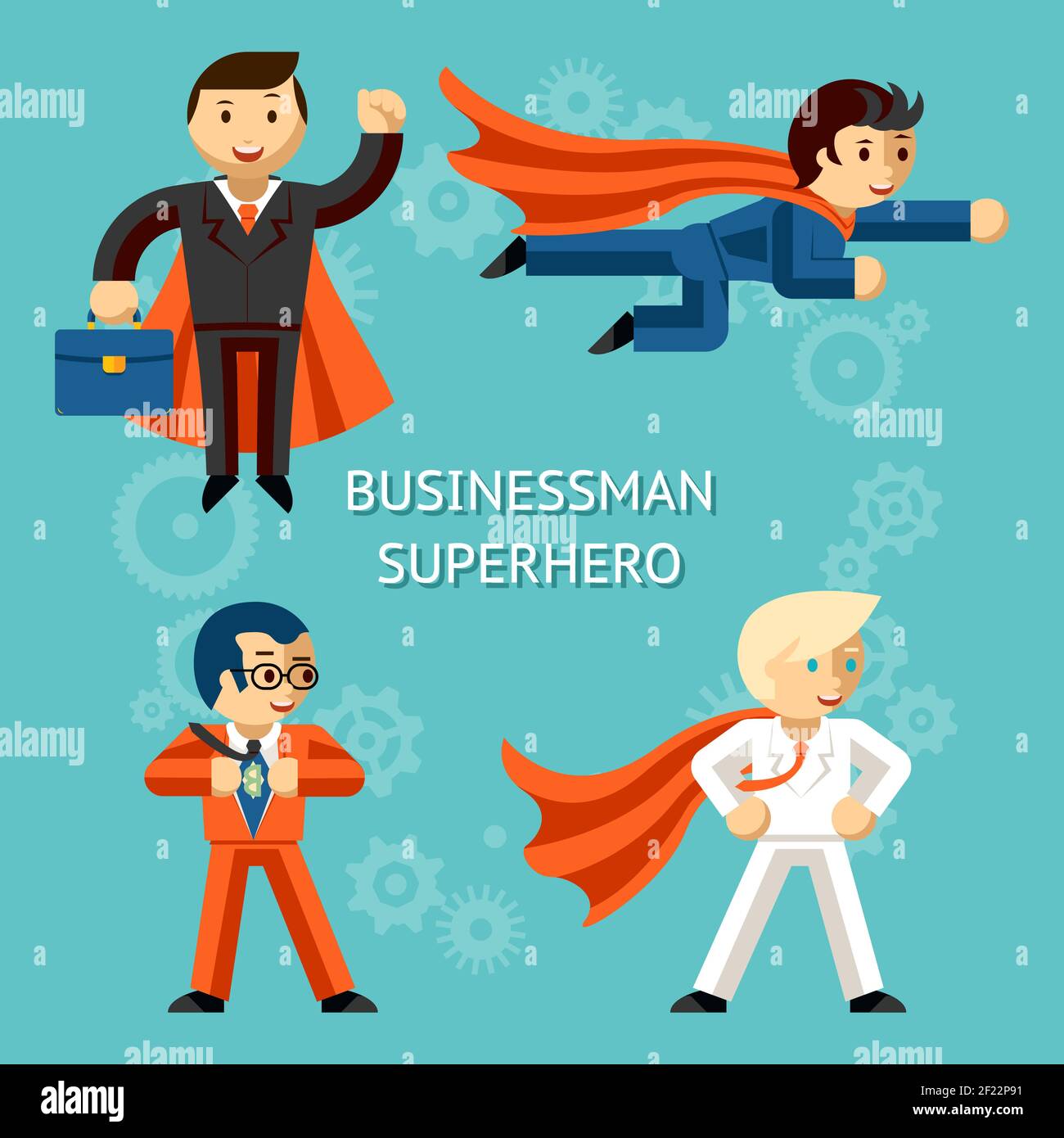 Set of business superheroes characters. Super businessman, person ...
