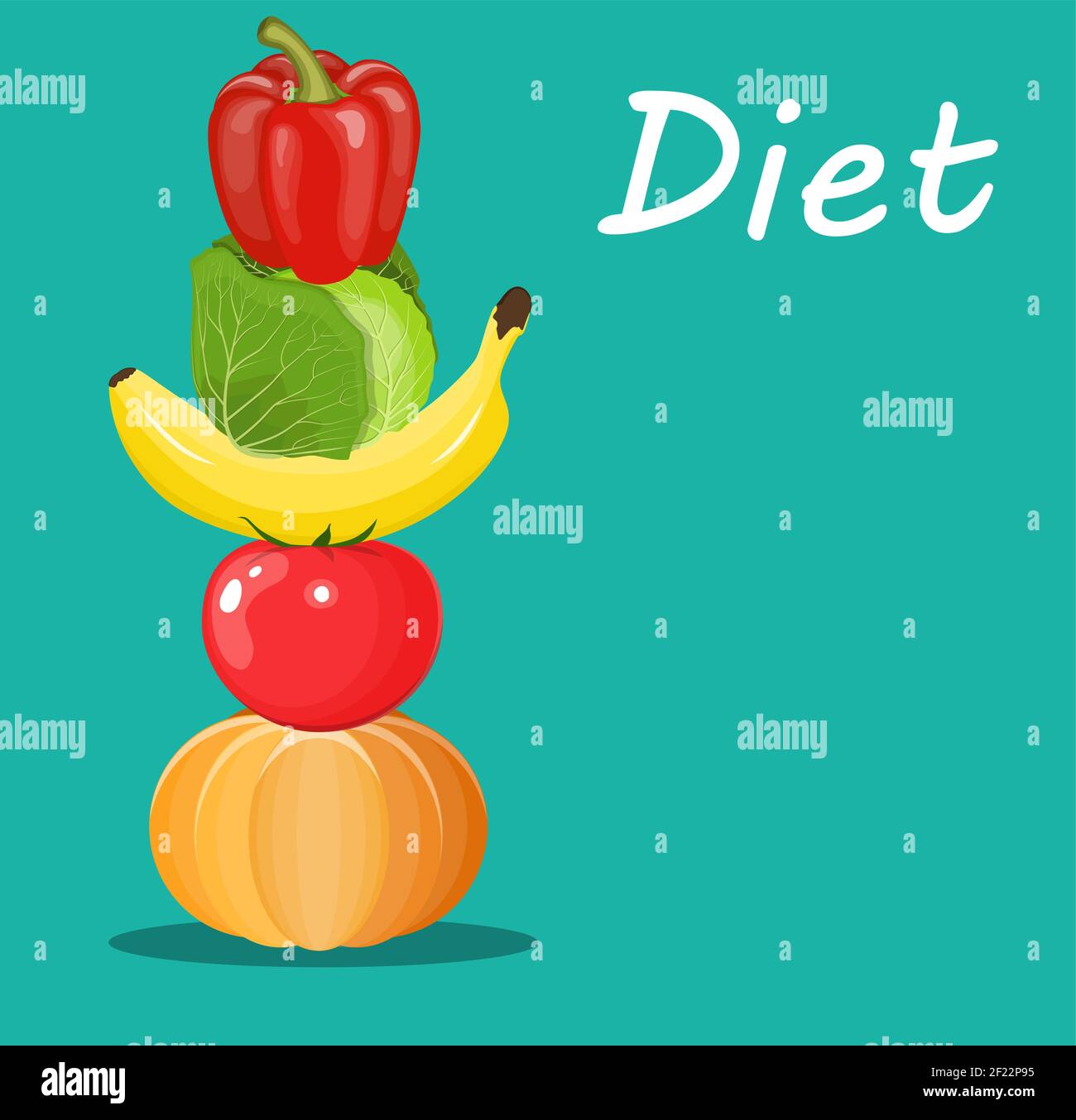 Diet weight vegetables food Stock Vector Images - Alamy