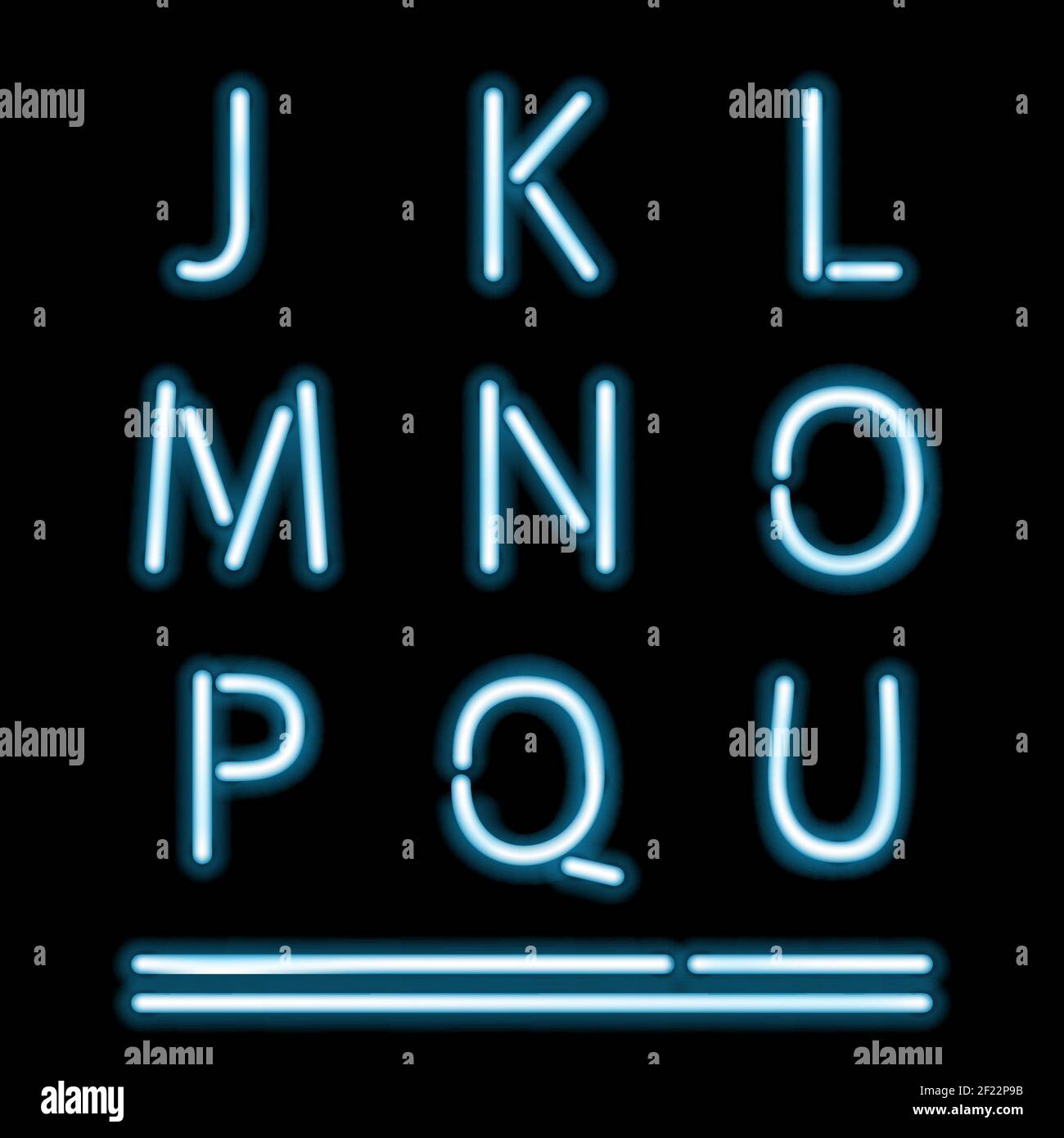 Vector Neon Tube Alphabet Letters, part 2 Stock Vector Image & Art - Alamy