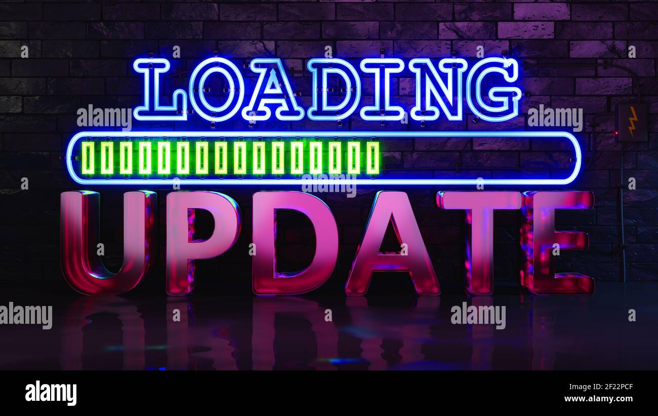 Neon lights loading update Stock Photo - Alamy