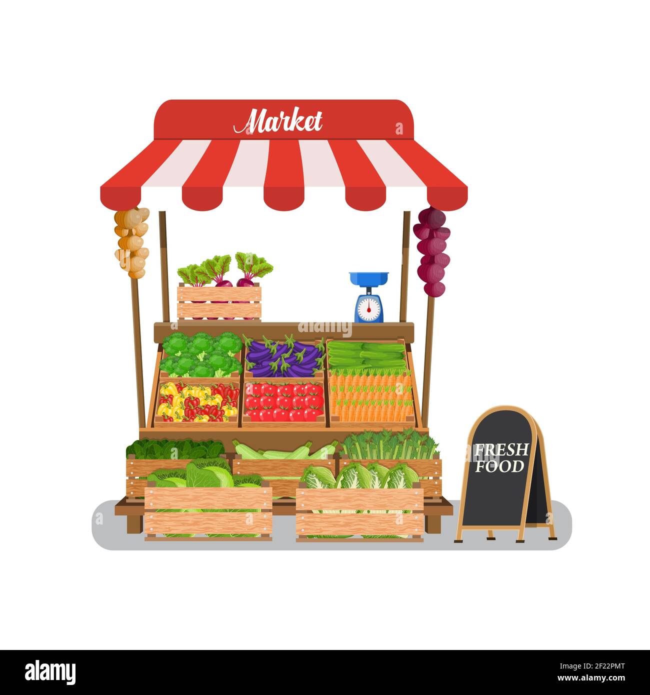 Local vegetable stall Stock Vector Image & Art - Alamy
