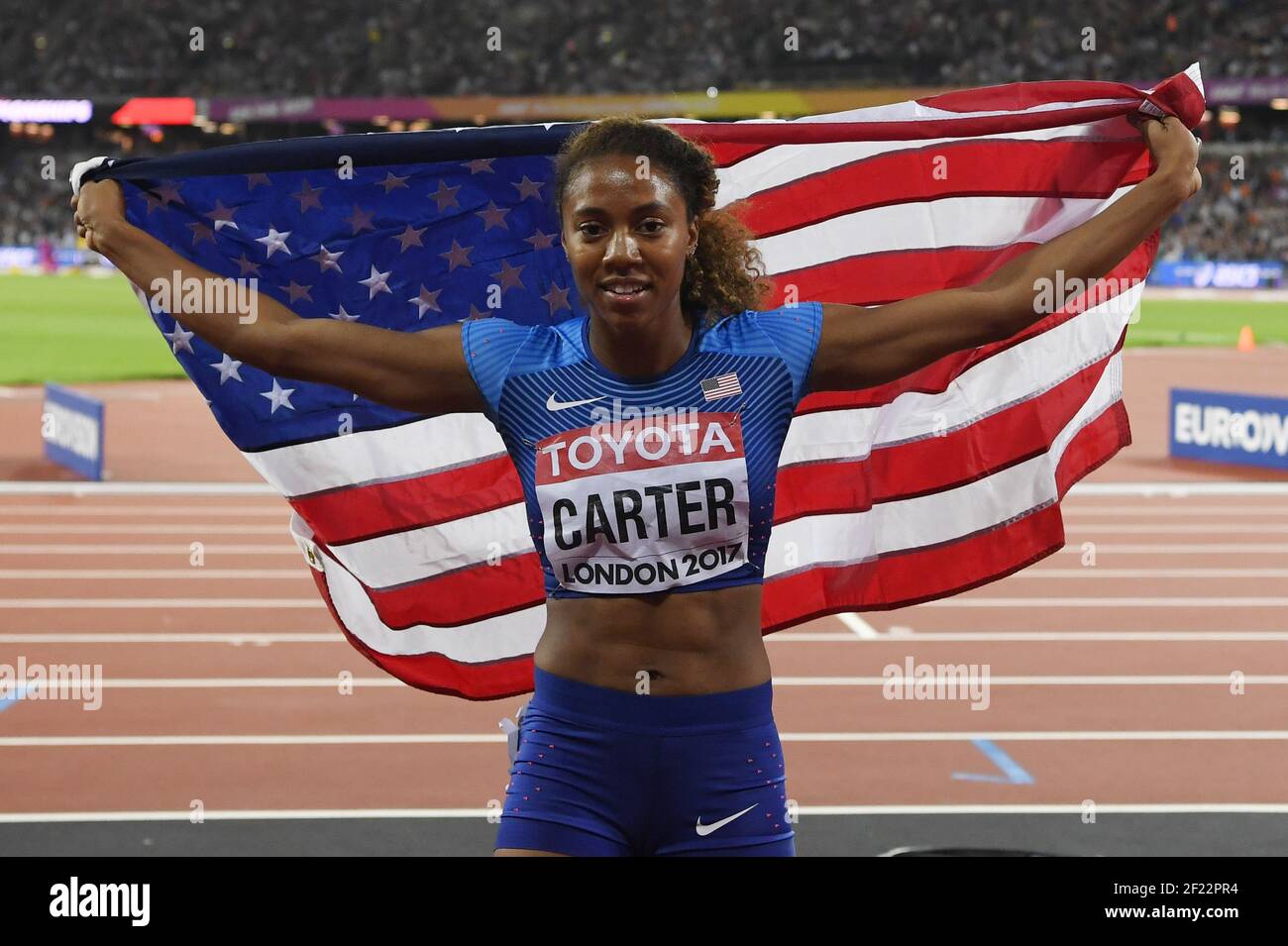 Kori Carter (USA) competes and wins the Gold medal on Women's 400 m ...