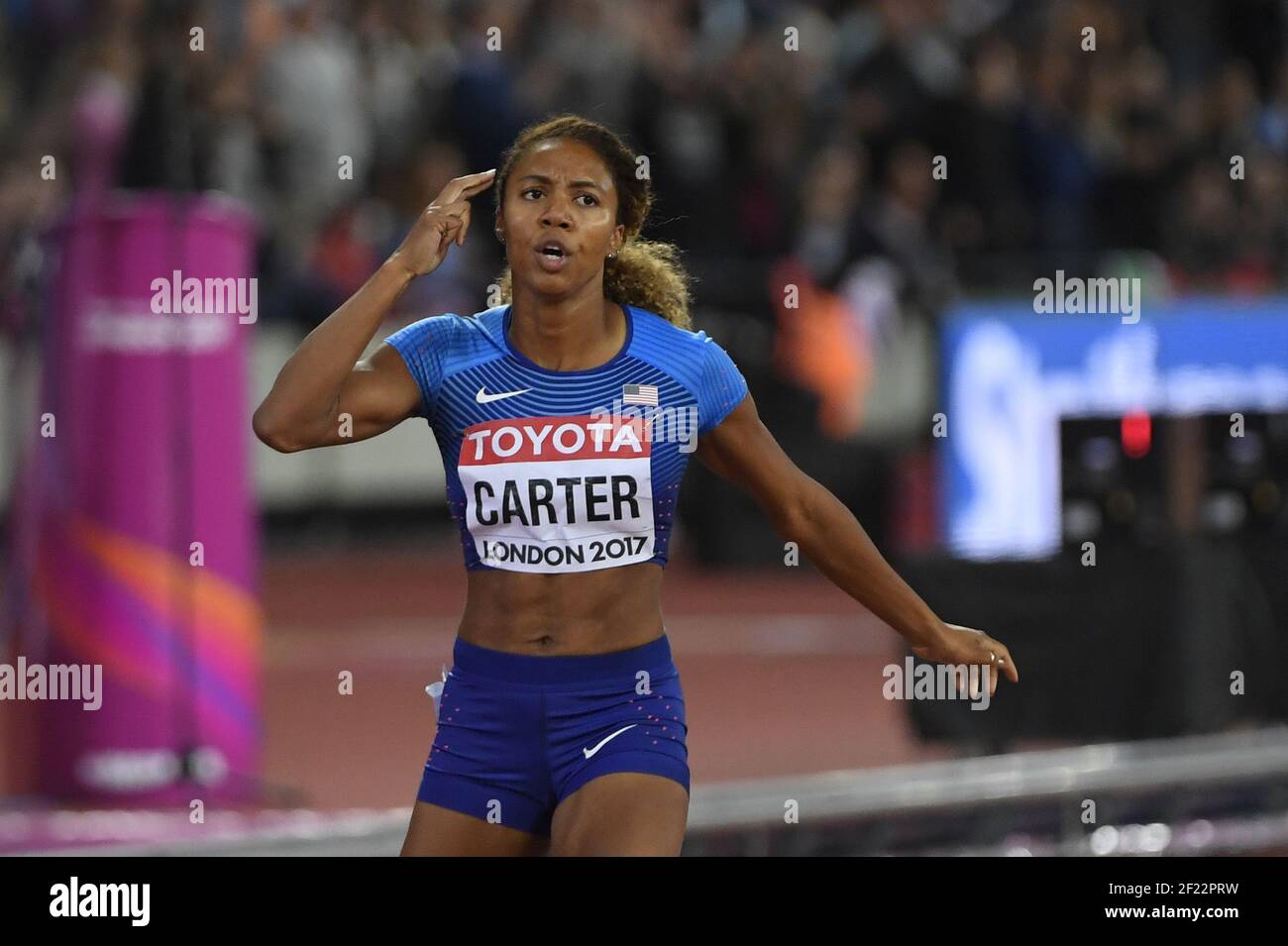 Kori Carter (USA) competes and wins the Gold medal on Women's 400 m ...