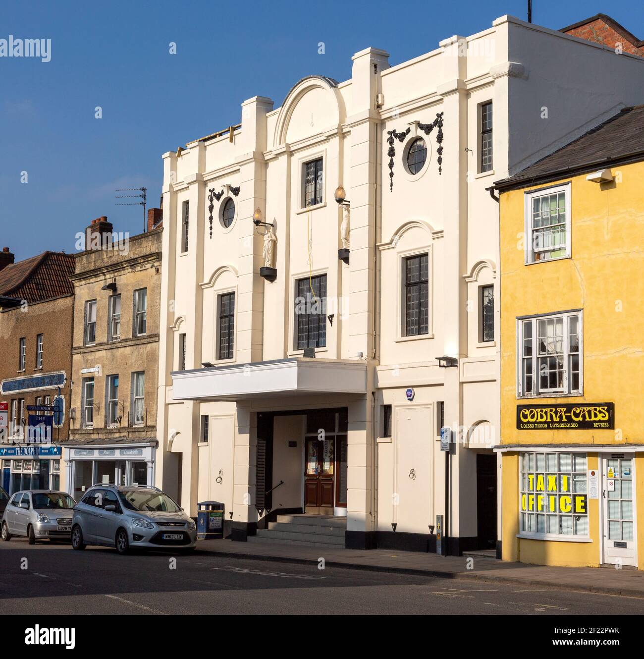 Art Deco architectural details of Palace cinema, Devizes, Wiltshire ...