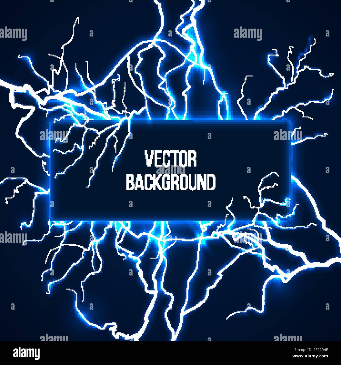 Vector banner with lightnings and discharge current. Electricit ...
