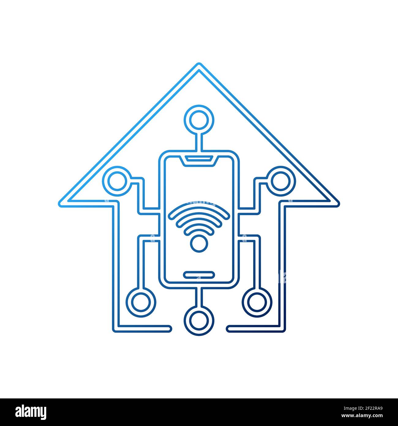 Smart Home Connection Icon Logo Vector design illustration. Smart home ...
