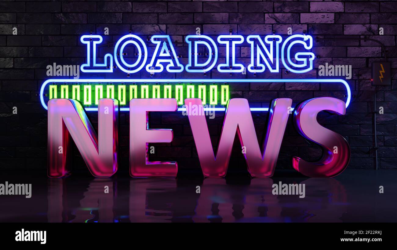 Neon lights loading news Stock Photo - Alamy