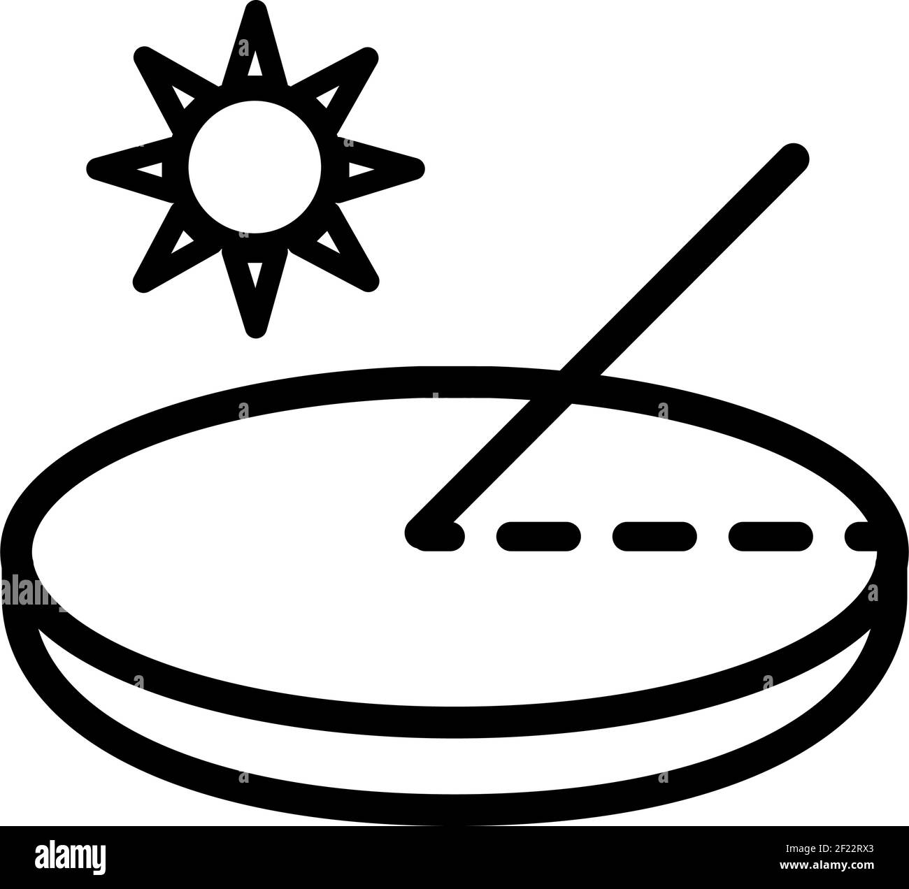 Sundial outline icon. Sundial vector icon isolated on white background ...