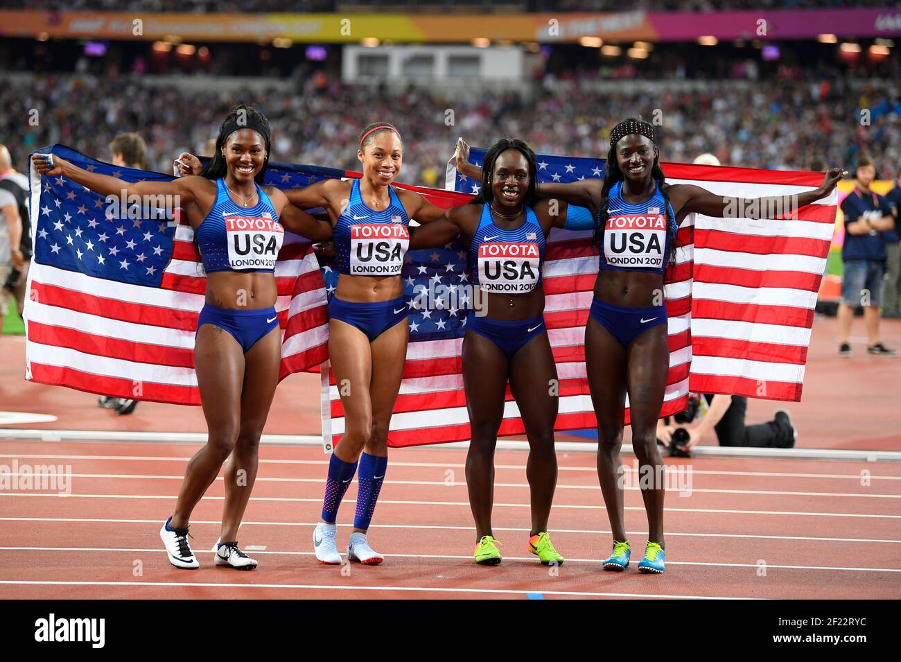 Aaliyah BROWN - Allyson FELIX - Morolake AKINOSUN - Tori BOWIE (USA ...