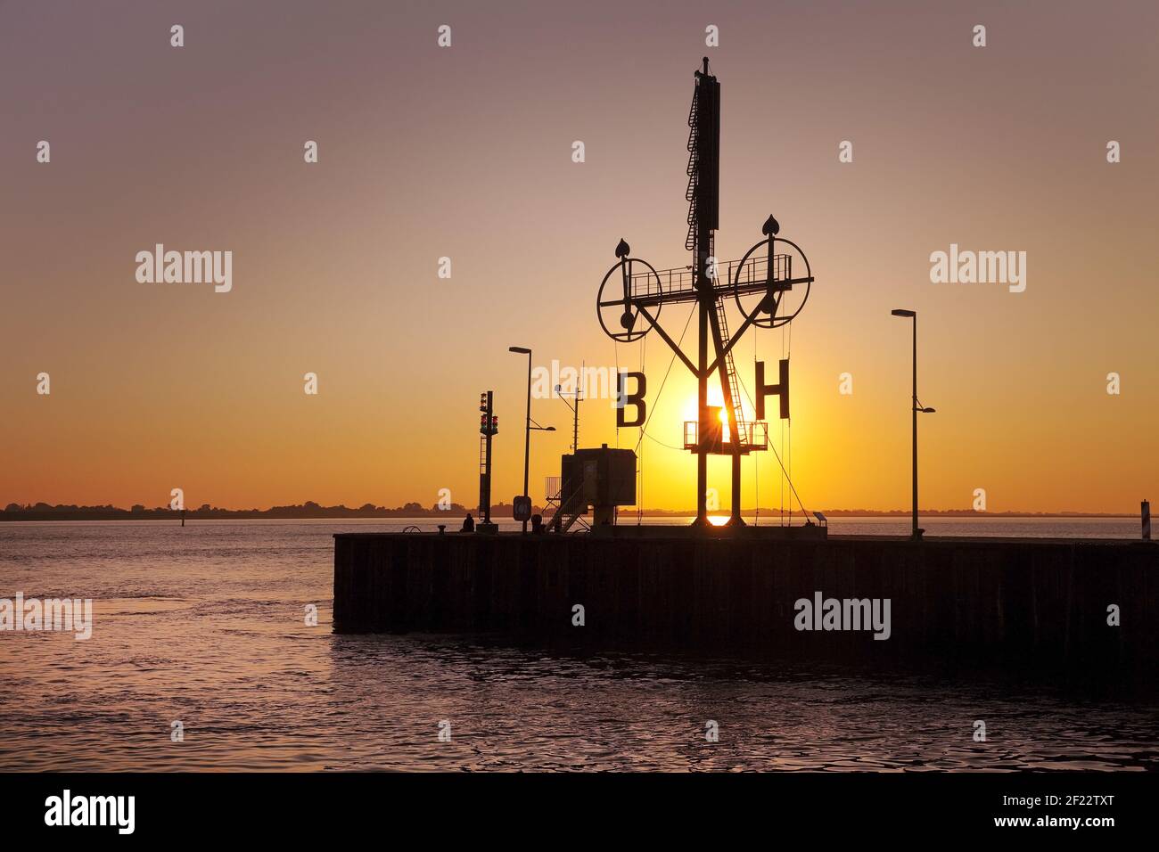 Semaphore, signal mast, Bremerhaven, Bremen, Germany, Europe Stock ...