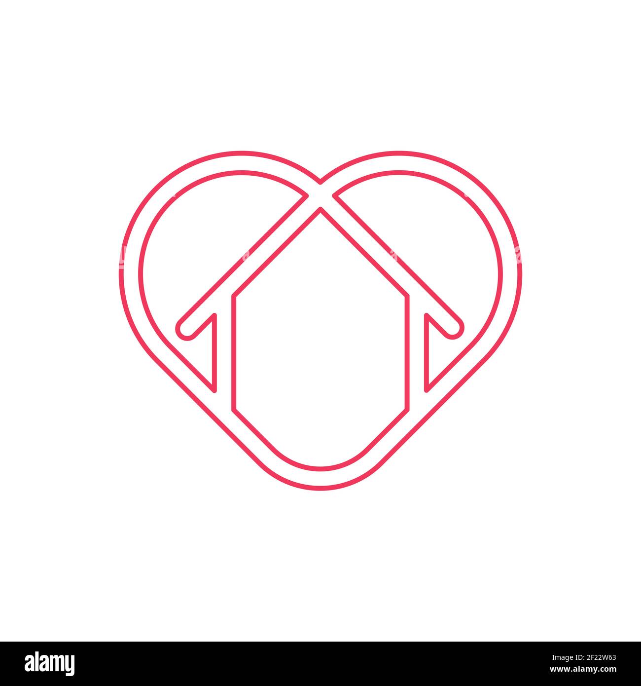 Stay at Home Logo Icon Vector design illustration. Home with Love icon ...