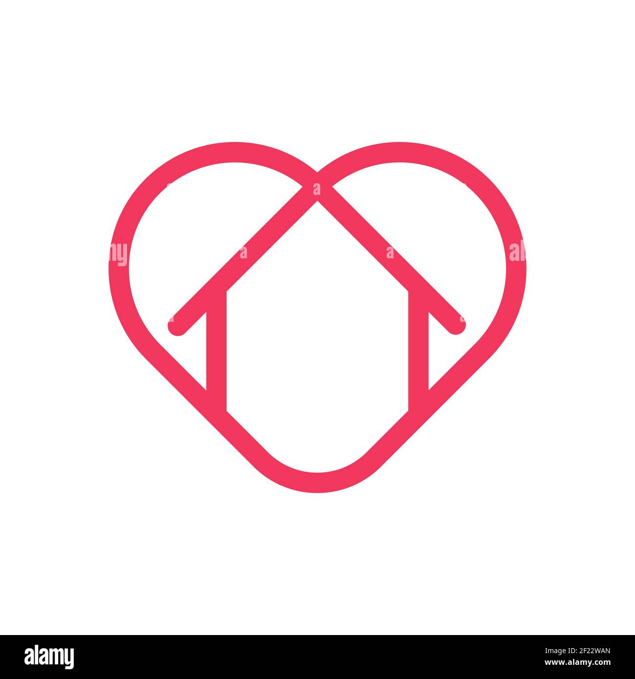 Stay at Home Logo Icon Vector design illustration. Home with Love icon ...