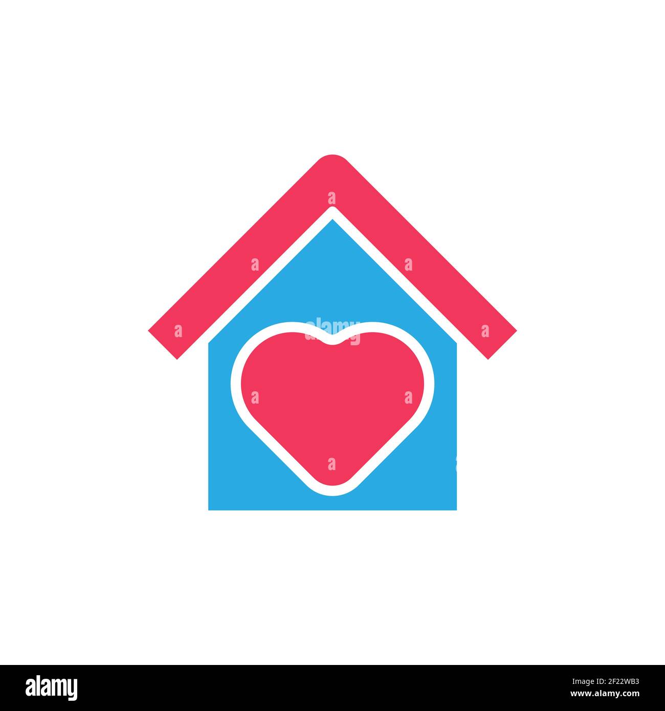 Stay at Home Logo Icon Vector design illustration. Home with Love icon ...