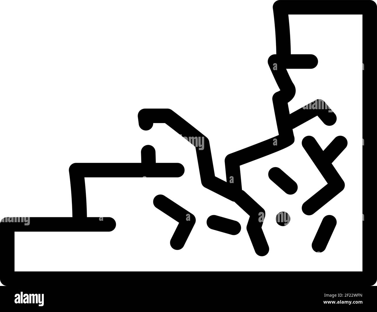 damaged stair line icon vector illustration line Stock Vector Image ...