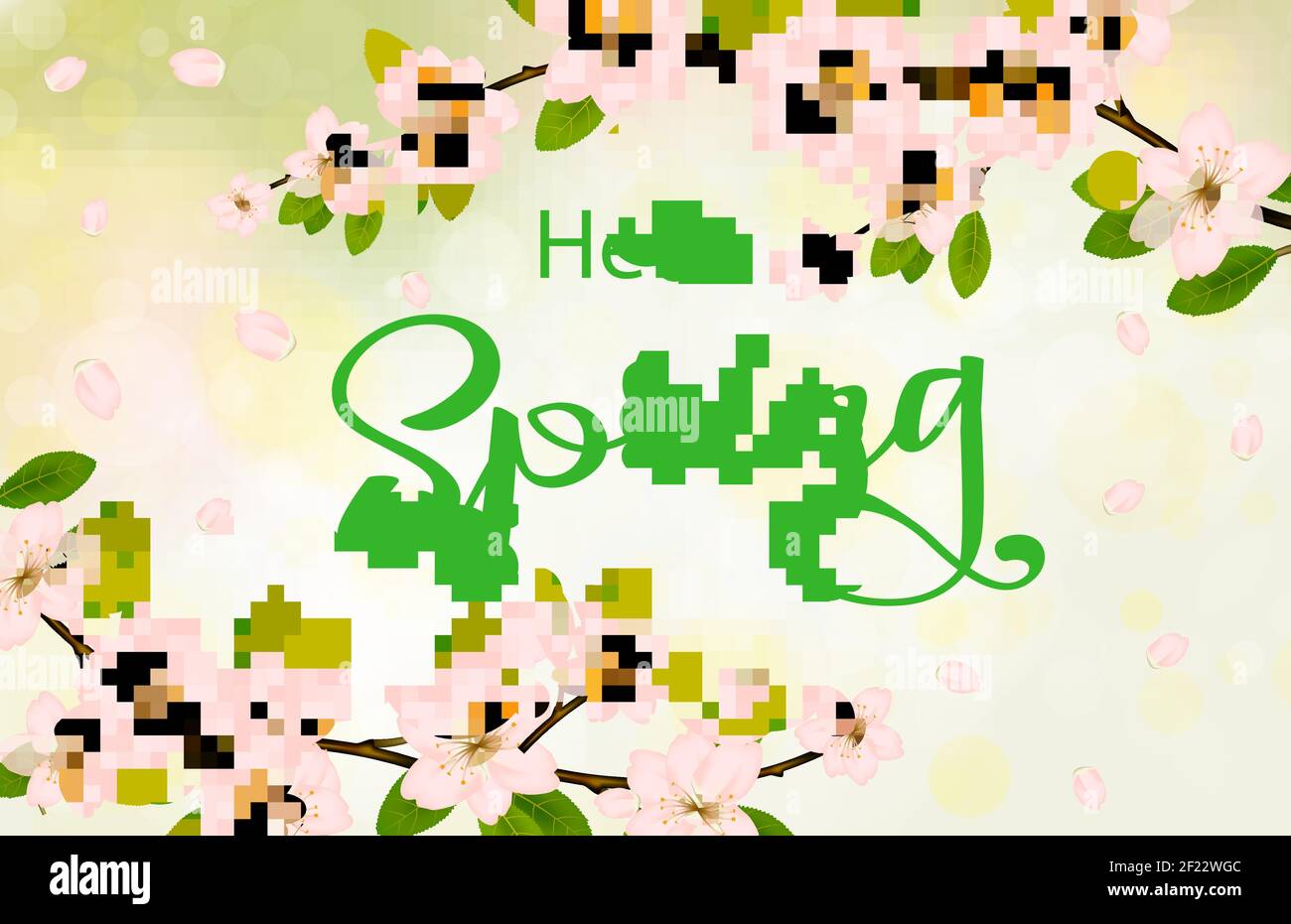 hello spring background with cherry blossoms Stock Vector Image & Art ...