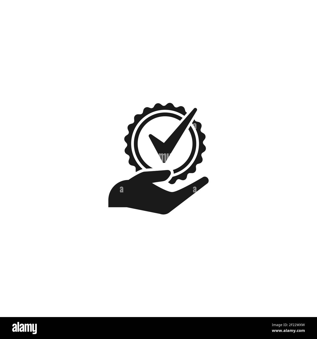 Silhouette check mark ok flat Black and White Stock Photos & Images - Alamy