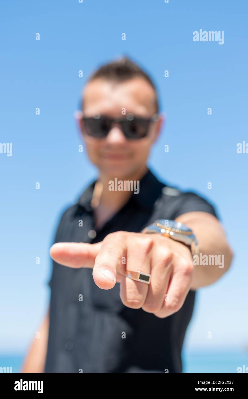 Angry man pointing finger on hi-res stock photography and images - Alamy