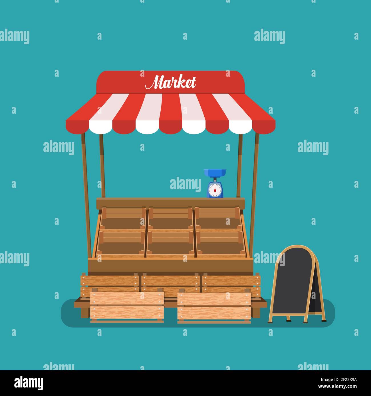 Food stall on market Stock Vector Images - Alamy