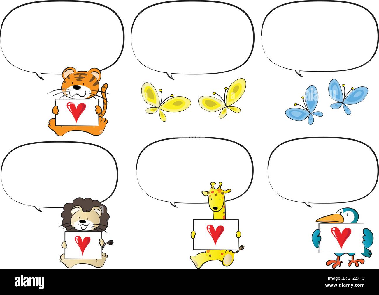 vector cartoon animals with speech bubble Stock Vector Image & Art - Alamy