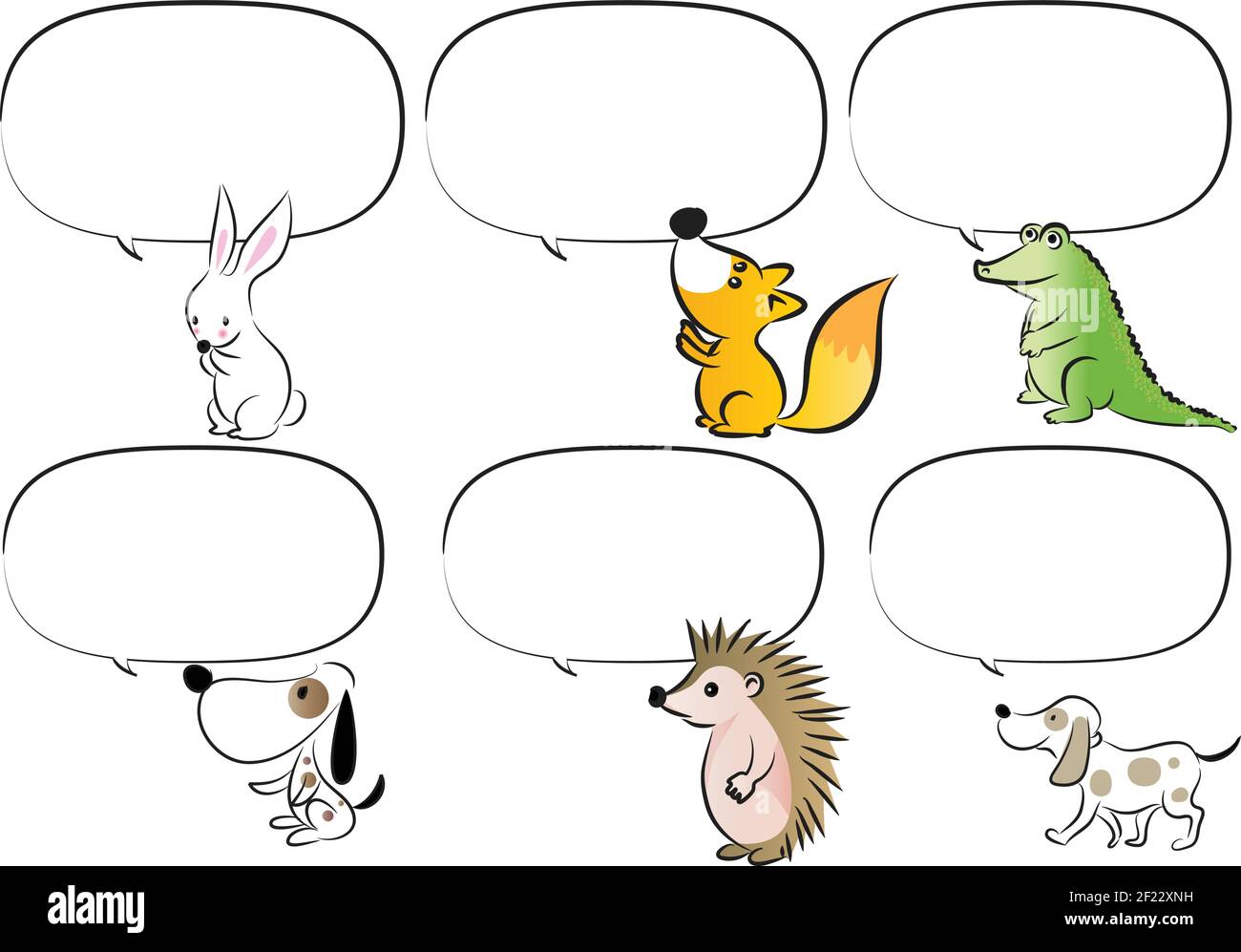 vector cartoon animals with speech bubble Stock Vector Image & Art - Alamy